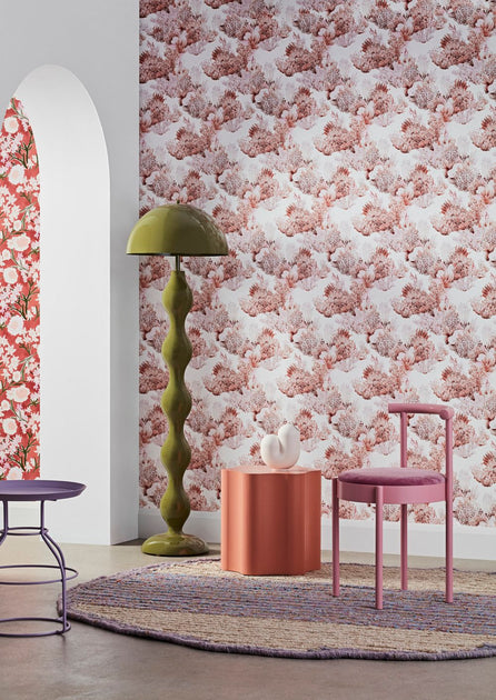 Coral Early Hours Wallpaper – Premium Straight Match Wallcovering ...