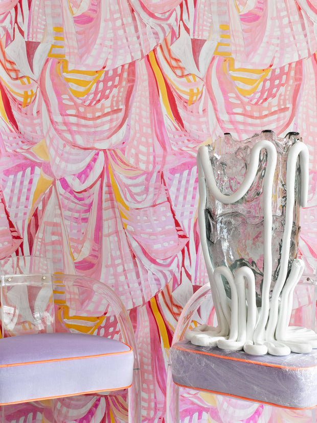 Pink Gingham Wallpaper – Clay Coated Classic Pattern | Supply Showroom ...