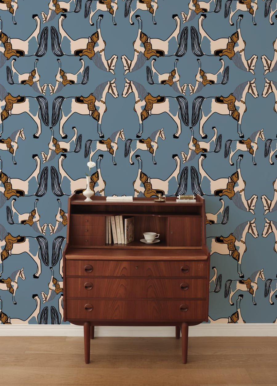 Blue Billy Blue Wallpaper – 27.5" x 10m Roll | Straight Match – SUPPLY ...