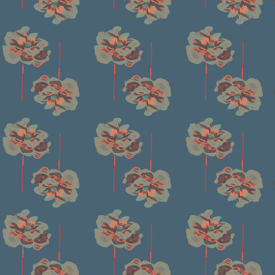 January Blue Fabric – Linen & Cotton Blend, 57" Printed Width – SUPPLY ...