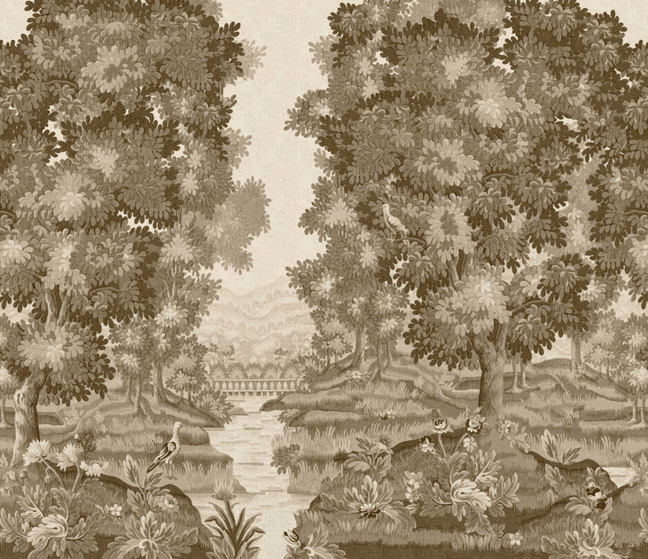 Sepia - Left Bank Wallpaper - Grasscloth, Straight Match | Supply ...