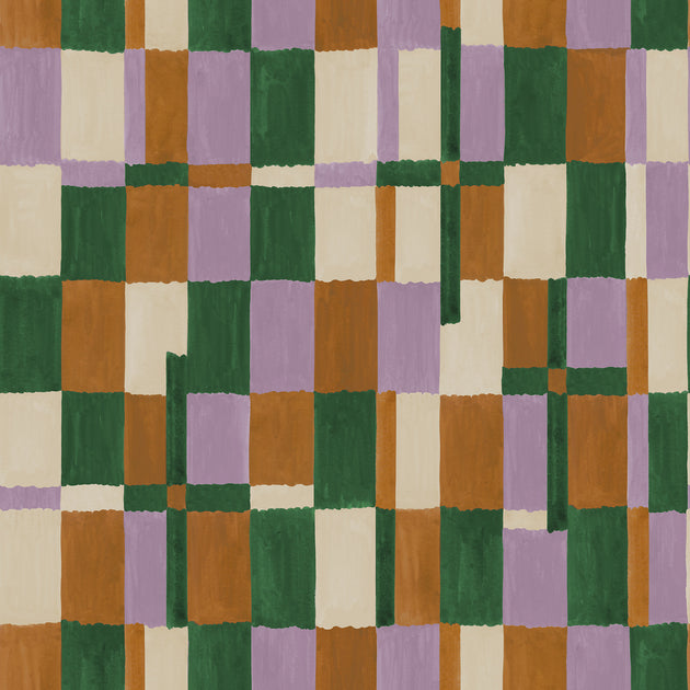 Lygia Wallpaper – Rust, Purple & Green | Vibrant Floral Wall Covering ...