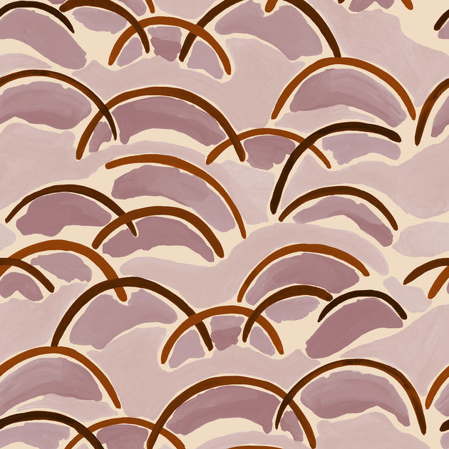 Maroon + Mauve Wallpaper – Orla | 5 Yard Clay-Coated Roll – SUPPLY Showroom