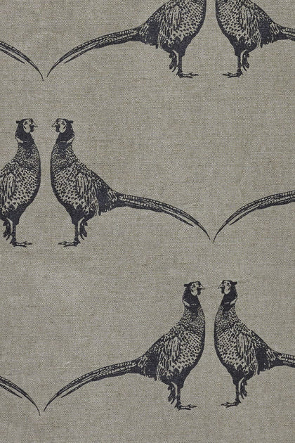 Charcoal - Pheasant Fabric - Linen Cotton Print | Supply Showroom ...