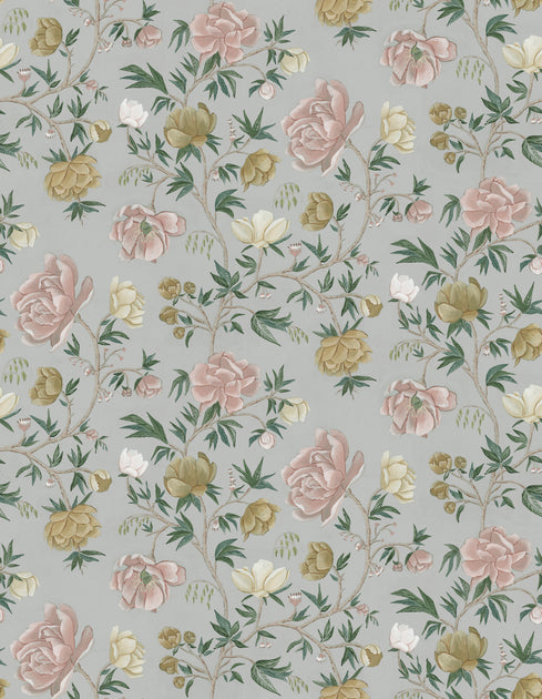 Peonies Wallpaper – Stone | Elegant Floral Botanical Wallcovering ...