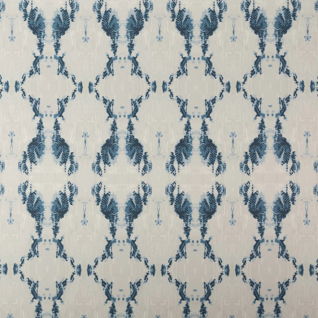 Indigo Cascade Fabric - 56" Width, 21.27” x 8.5” Repeat ...