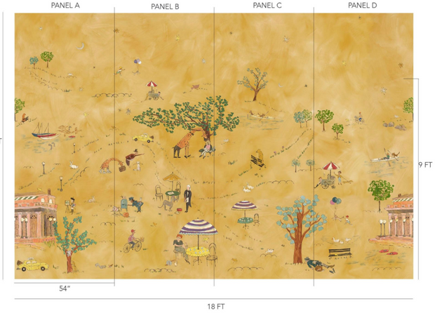 Sunset Prospect Park Mural Wallpaper – Scenic Panels | Supply Showroom ...